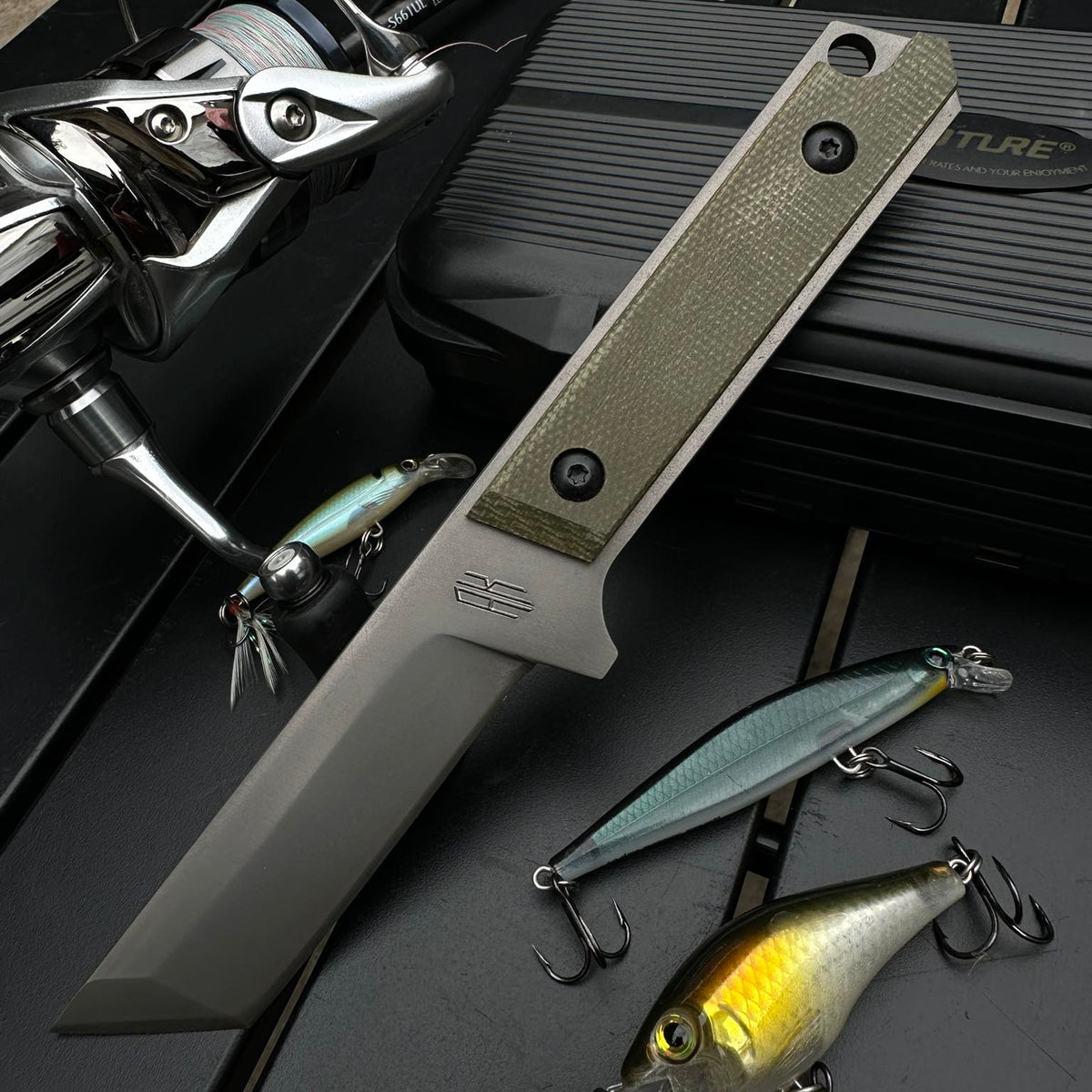 AK Tactical EDC Tanto with K110 Steel & Green Micarta full tang handle ...
