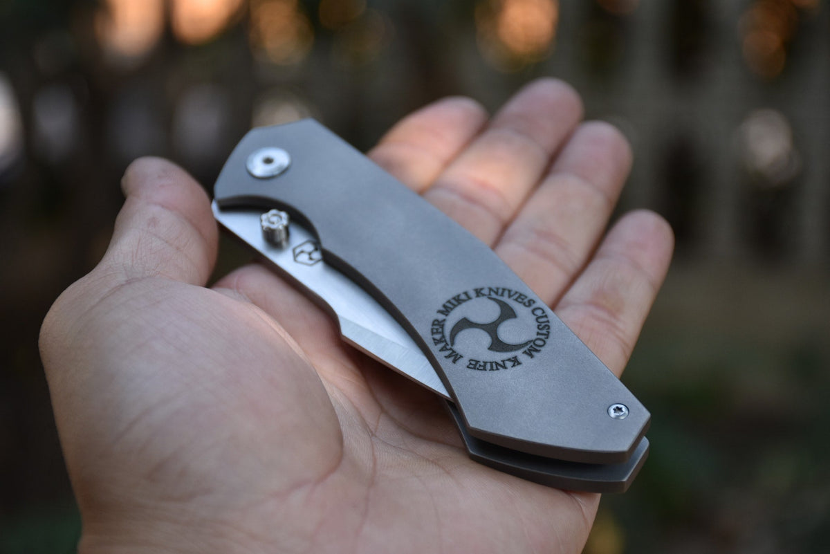 Laser Engraving for custom text or logo on knife steel blade or handle ...