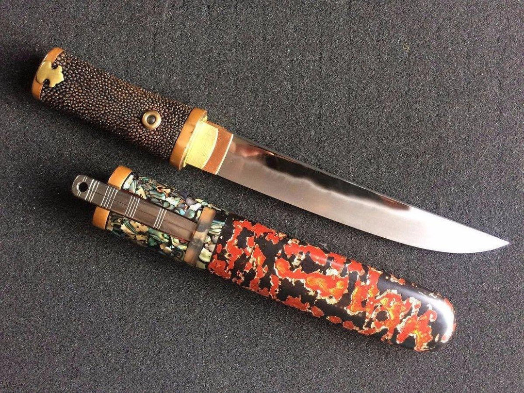 Hand Forged Japanese Aikuchi Tanto blade Handmade Japanese Tanto Knife ...