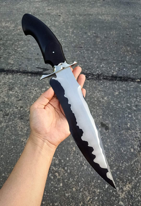 Thai San Mai Jungle Bowie Knife, Recurved Bowie handmade yacht knife ...
