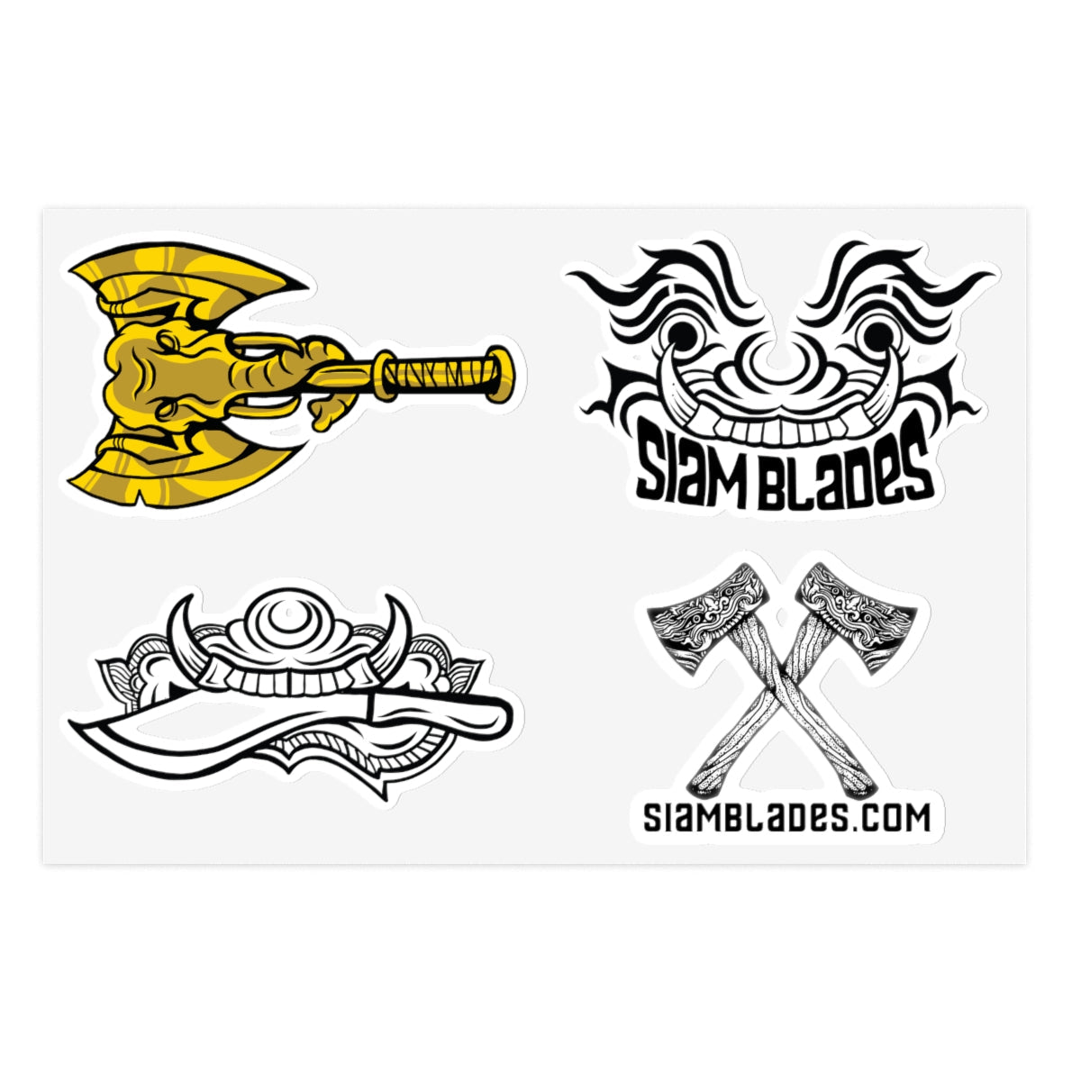Siam Blades Sticker Sheet featuring Thai artists Nut Praditsilp & NEOW