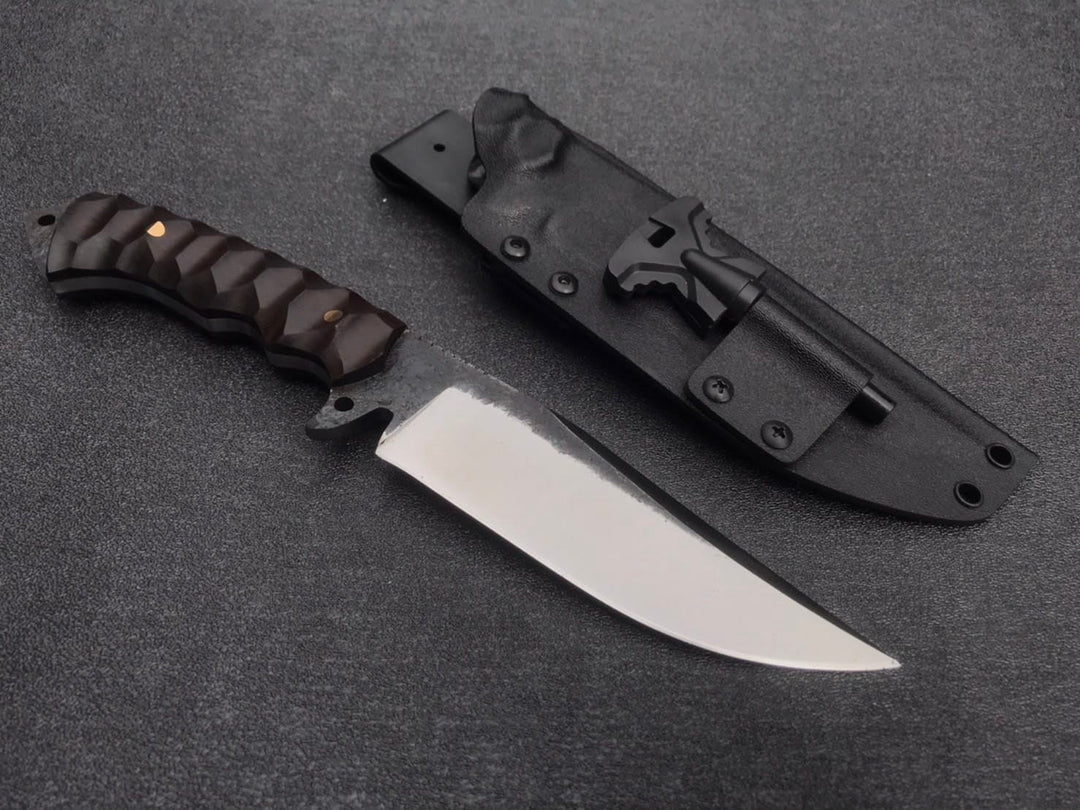 Custom Hand Forged Bushcraft Hunting EDC Camp Knife + Kydex Ferro Rod ...