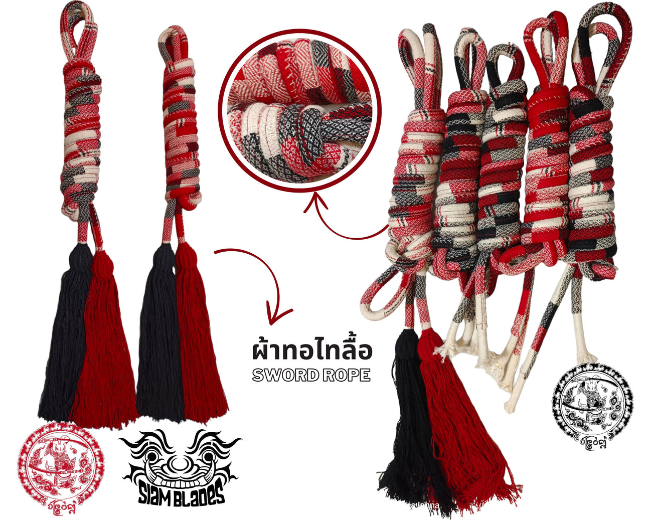 Handmade Thai Dhab Sword Rope for Traditional Thai Krabi Krabong blade ...